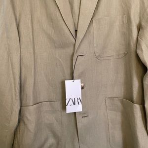 Zara | Jackets & Coats | Nwt Zara Regular Fit Unconstructed Linen ...